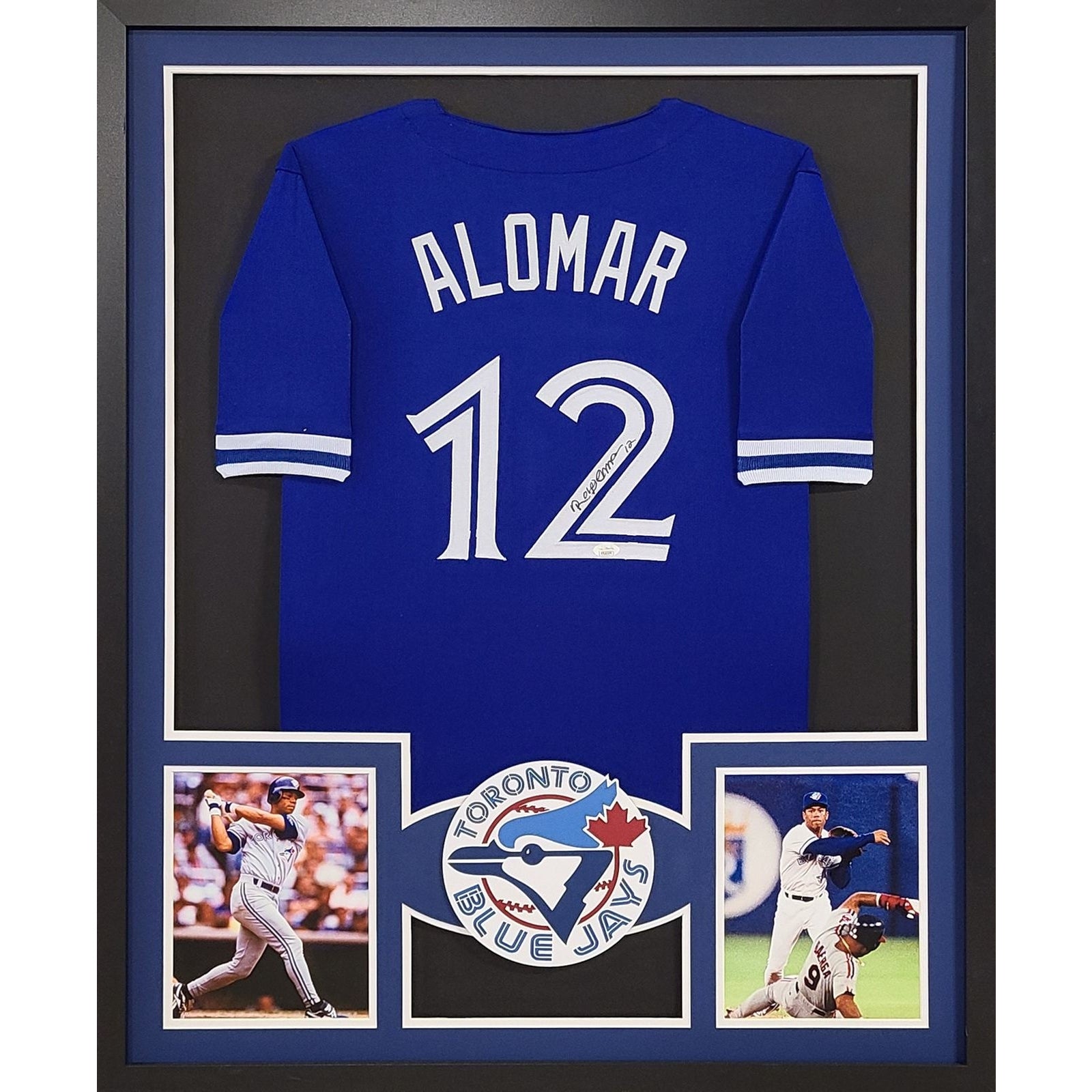 Roberto Alomar Signed Framed Blue Jersey JSA Autographed Toronto Blue