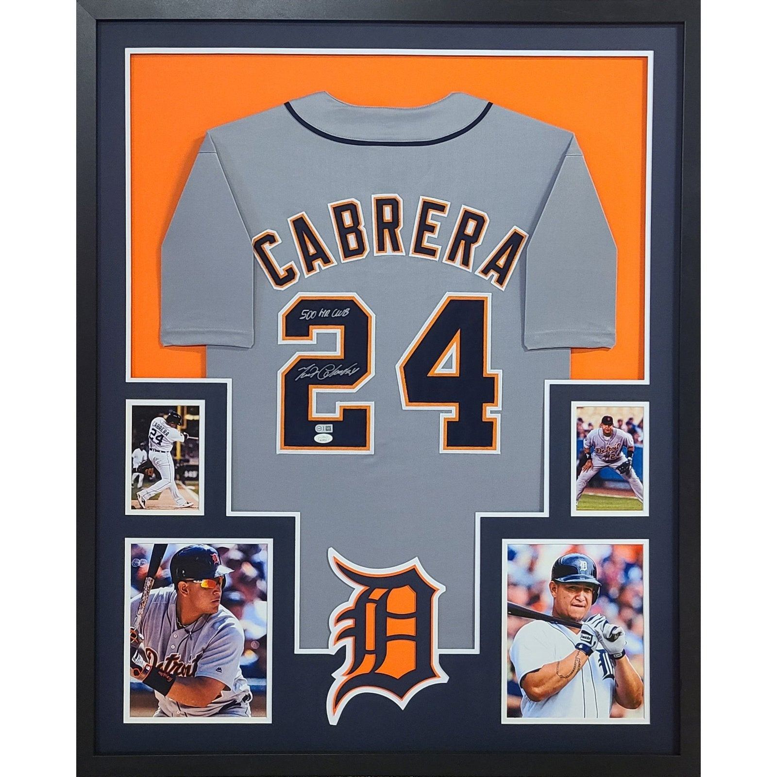 Miguel Cabrera Framed Signed Detroit Tigers Grey Jersey JSA Autographe