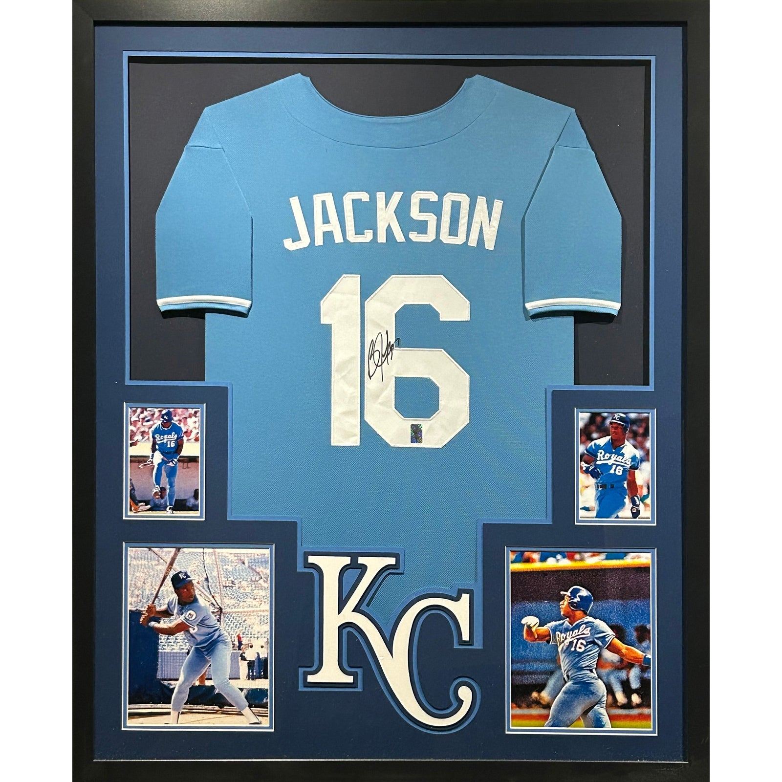 Bo Jackson Signed Framed Jersey COA Autographed Kansas City Royals